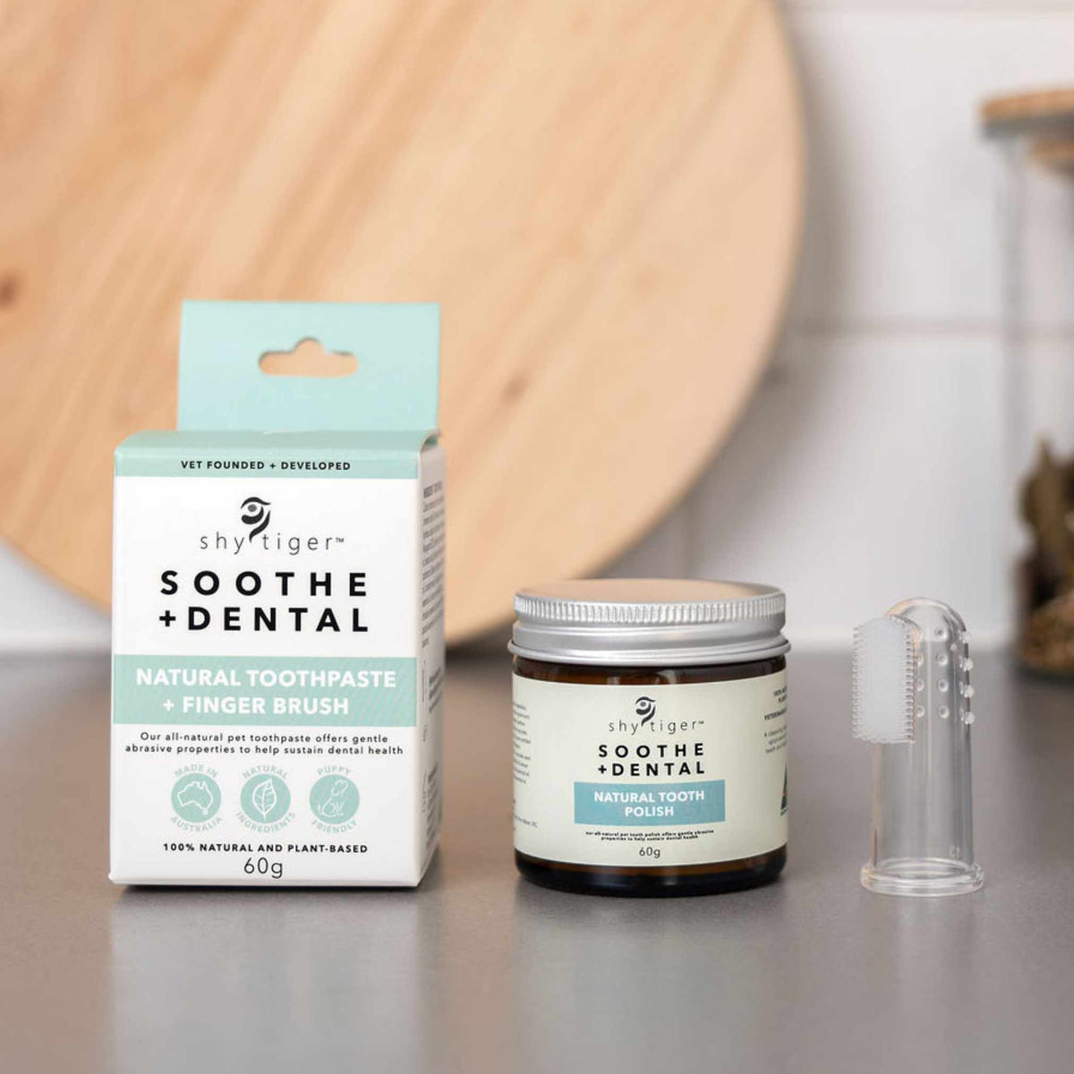 Soothe + Dental Natural Toothpaste + Finger Brush DUO| Shy Tiger